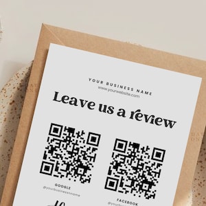 Ask for Review QR Code Sign Template, Google Review Sign, Facebook ...
