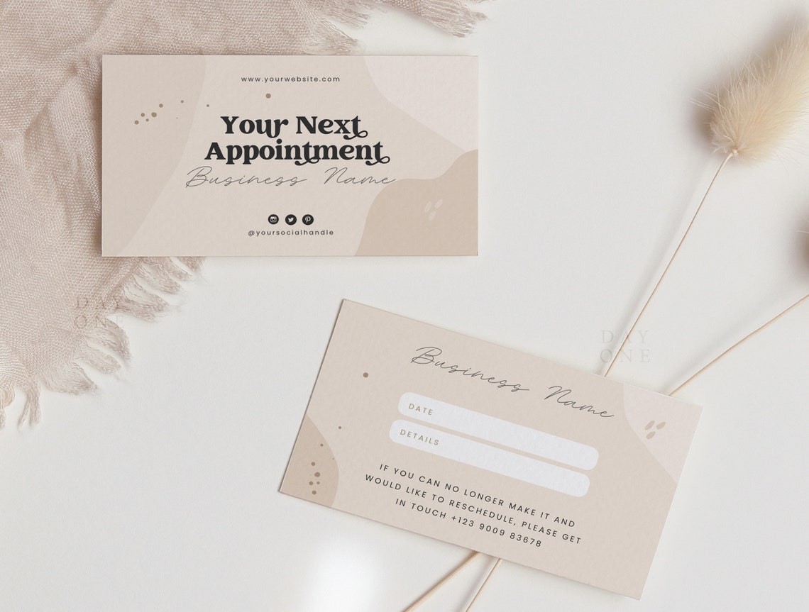 Printable Appointment Card Design Canva, Appointment Reminder Template ...