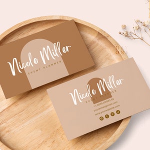 Editable Boho Business Card Canva Template, Printable Terracotta ...