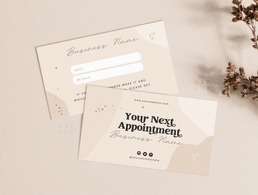 Printable Appointment Card Design Canva, Appointment Reminder Template ...