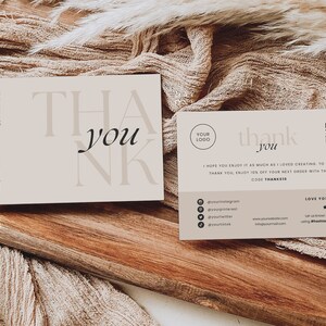 Business Thank You Card Template Digital, Printable Business Package ...