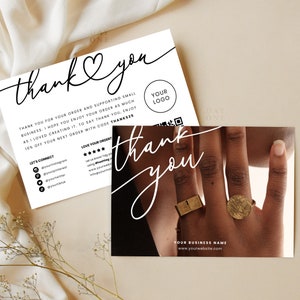 Small Business Printable Thanks for Your Purchase Card QR Code ...