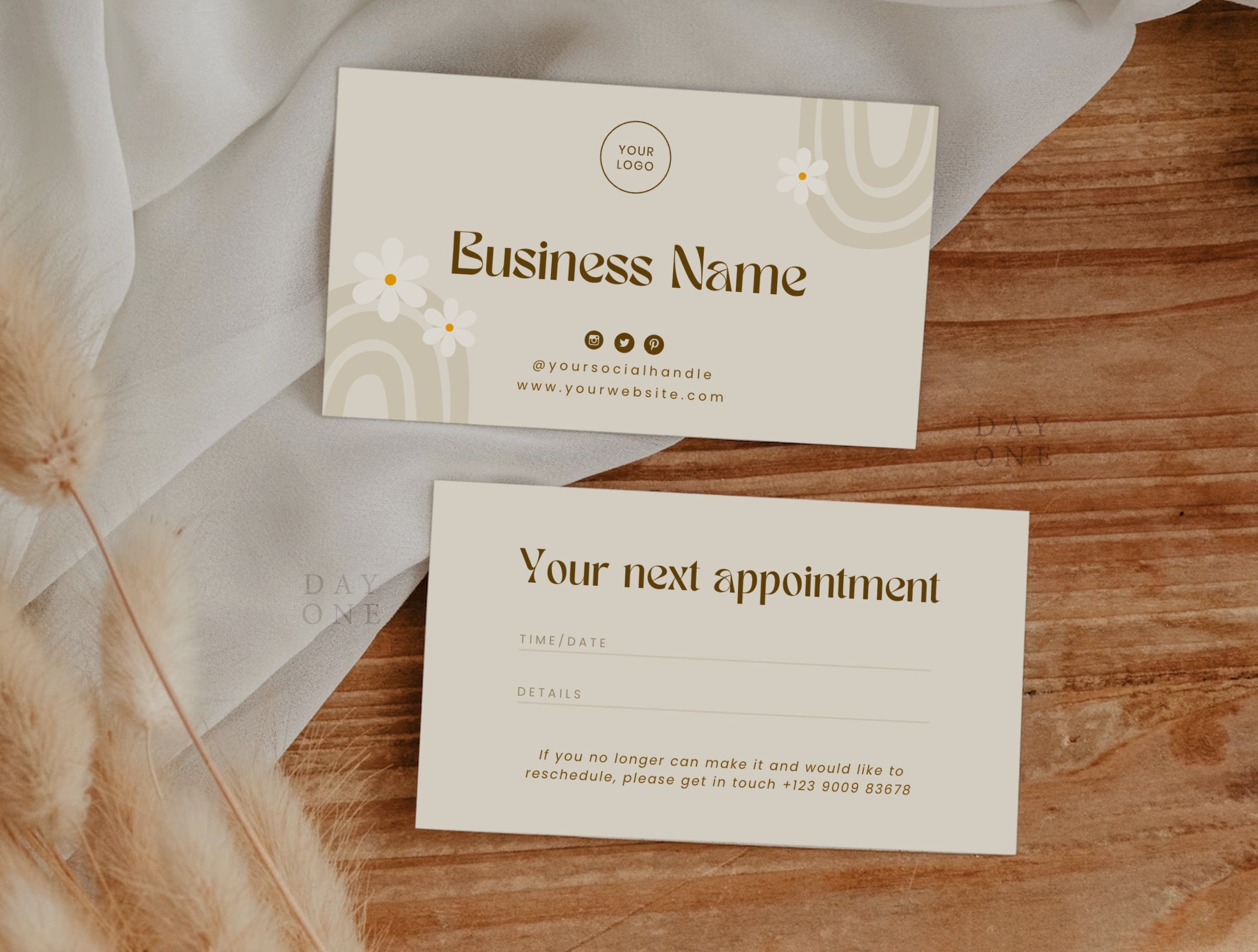 Editable Appointment Card Template Canva Printable Booking - Etsy