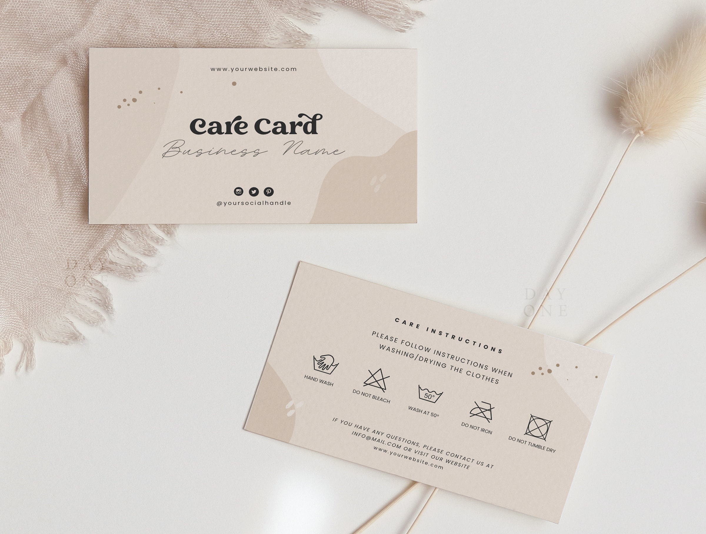 Editable Care Instructions Printable Instruction Card for - Etsy