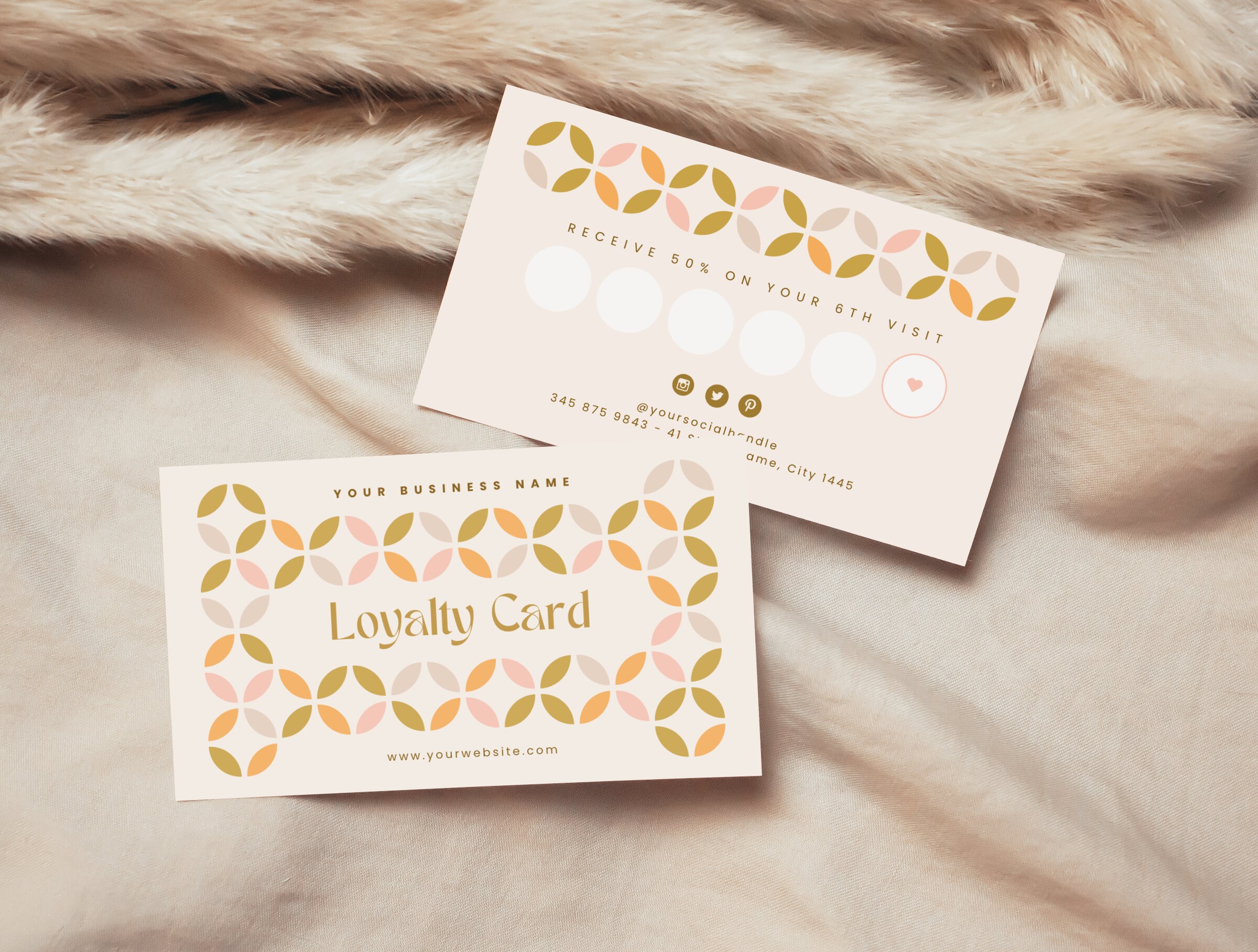 Editable Retro Loyalty Card Template for Canva Custom Modern - Etsy UK