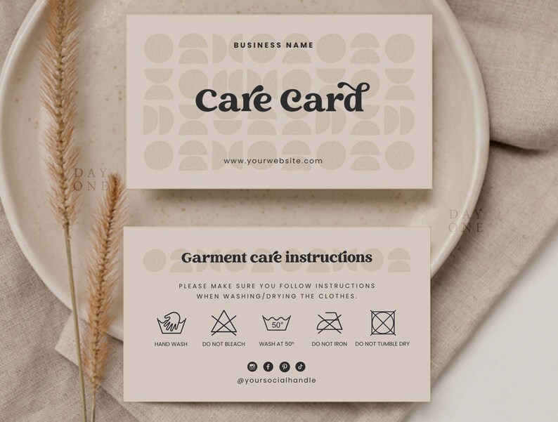 Editable Garment Care Card Template Custom Tshirt Care - Etsy