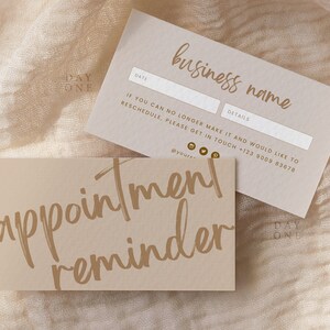 Printable Booking Reminder Card, Editable Appointment Card Template ...