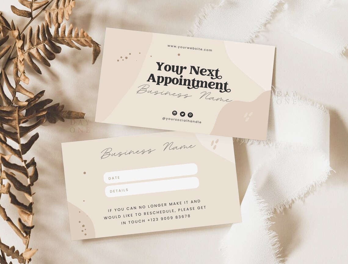 Printable Appointment Card Design Canva, Appointment Reminder Template ...
