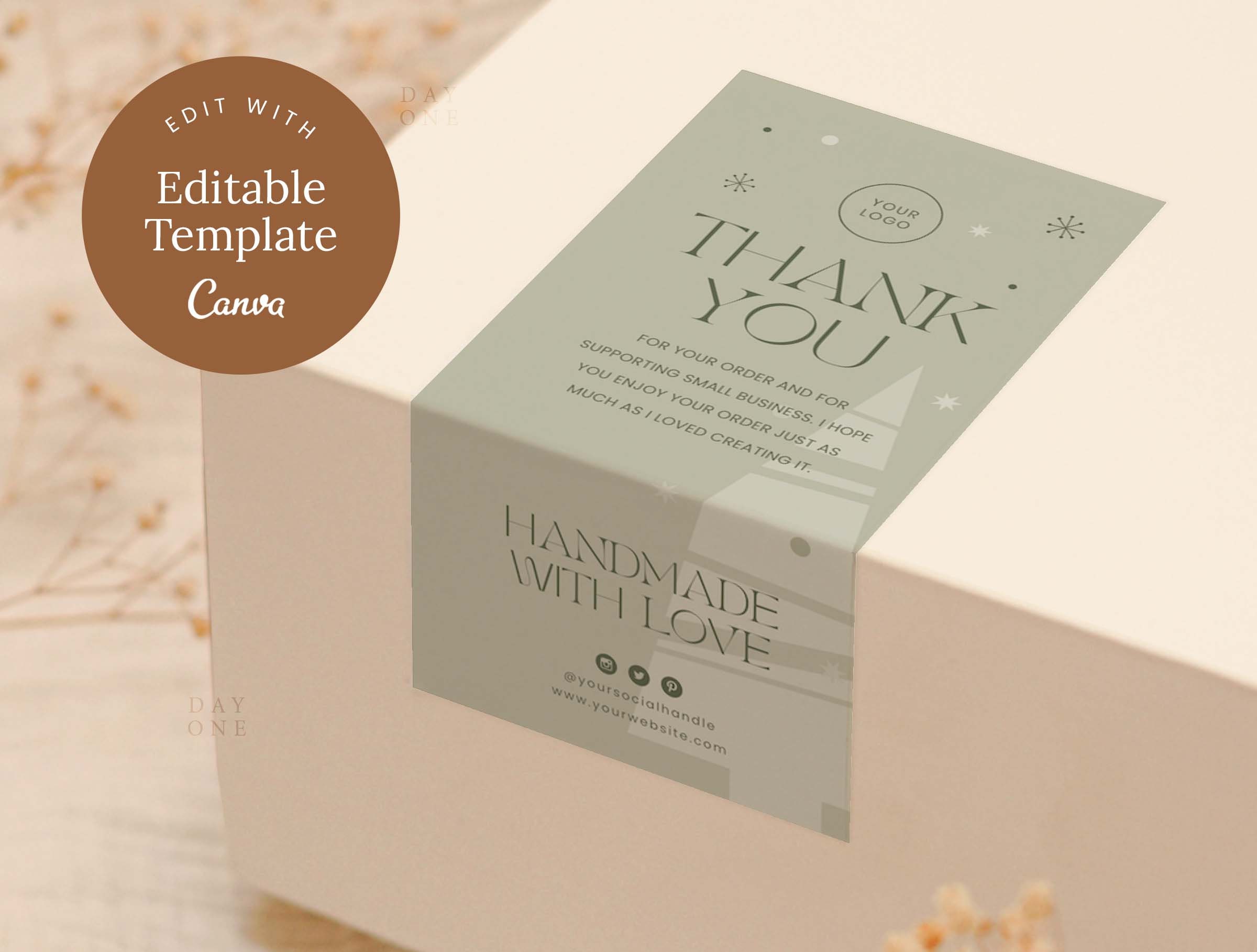 Printable Box Seal Sticker for Small Business, Editable Box Label ...