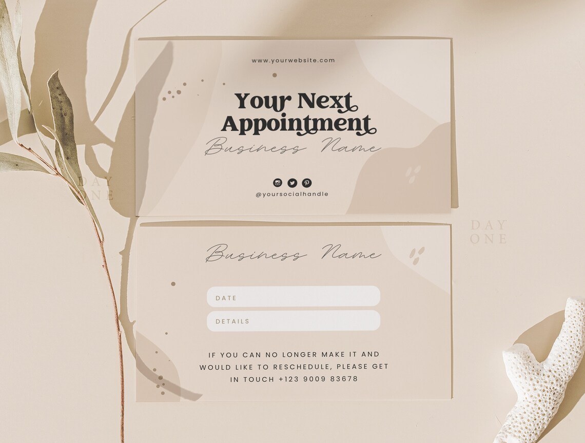 Printable Appointment Card Design Canva, Appointment Reminder Template ...