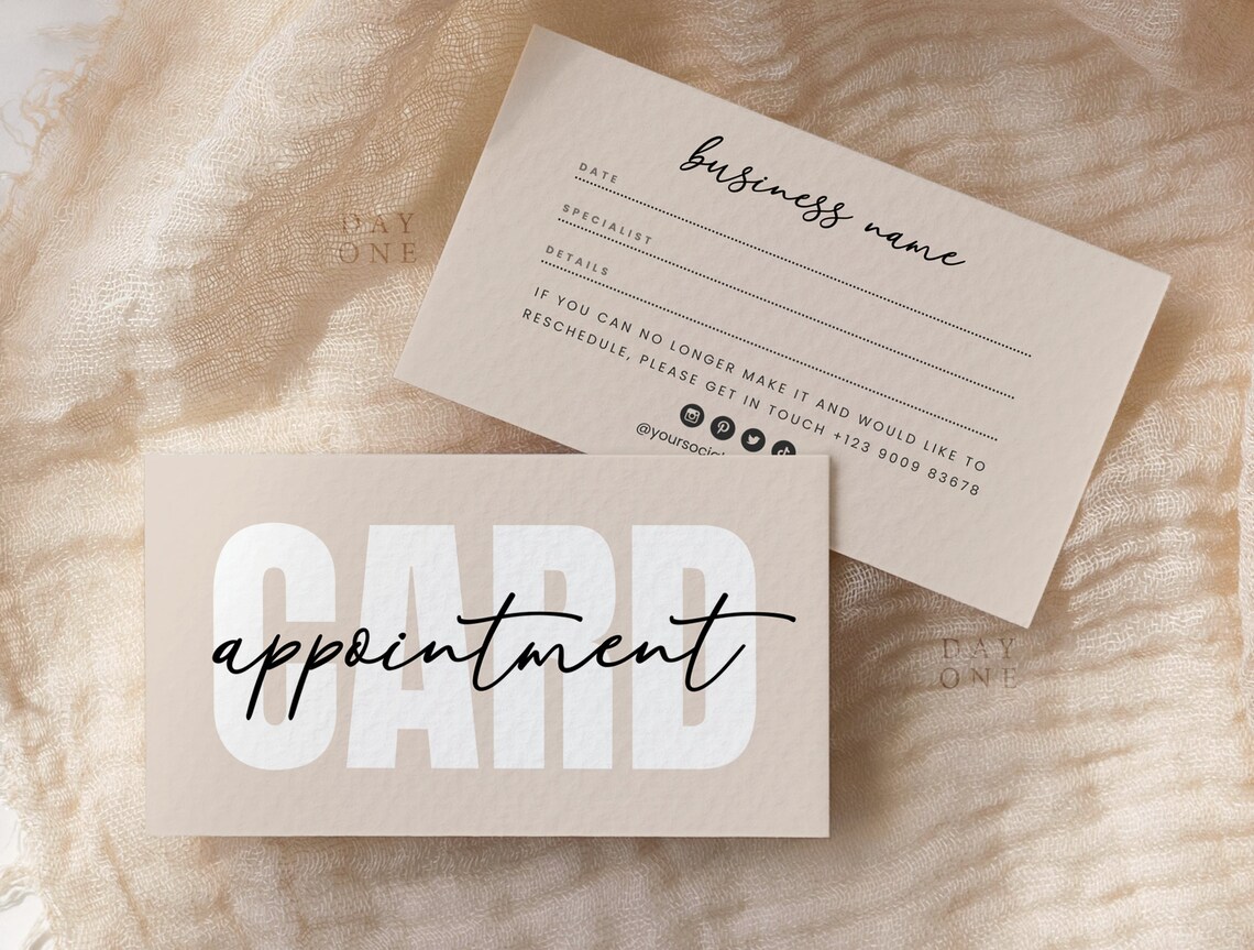 Printable Appointment Template Canva, Appointment Reminder Card Design ...