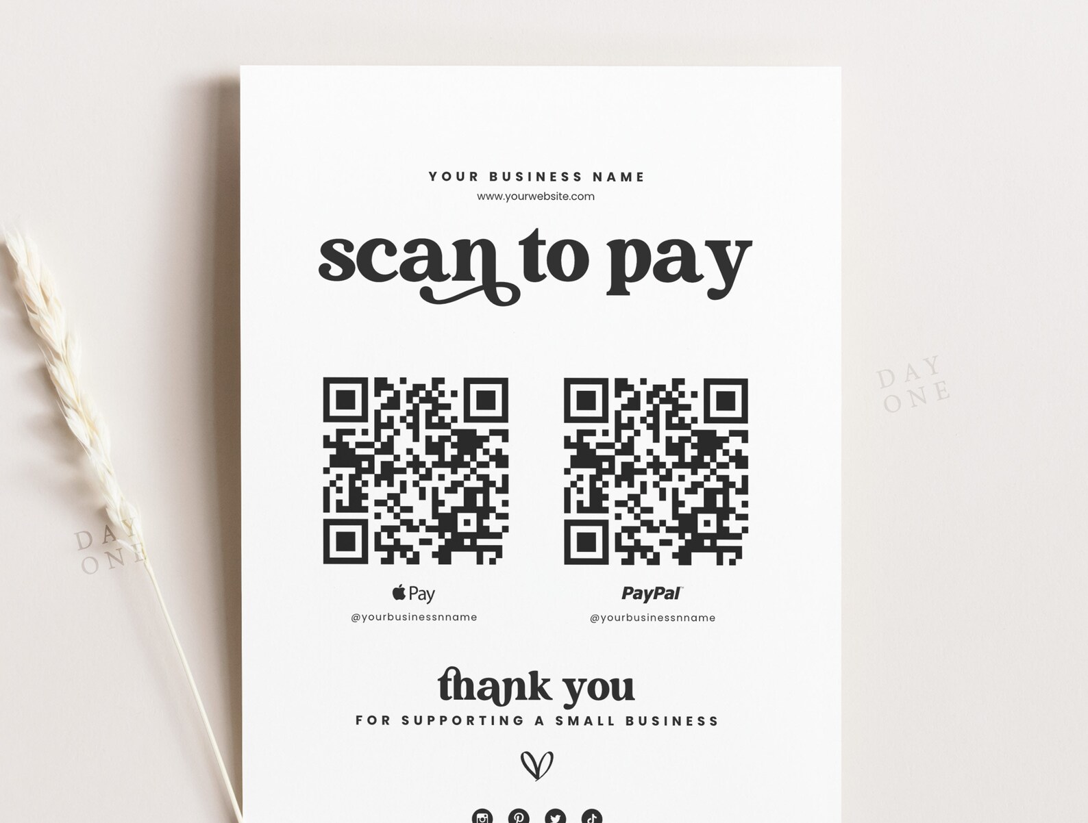 Printable Scan to Pay Payment Method Sign Editable Small - Etsy