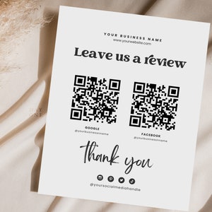 Ask for Review QR Code Sign Template, Google Review Sign, Facebook ...