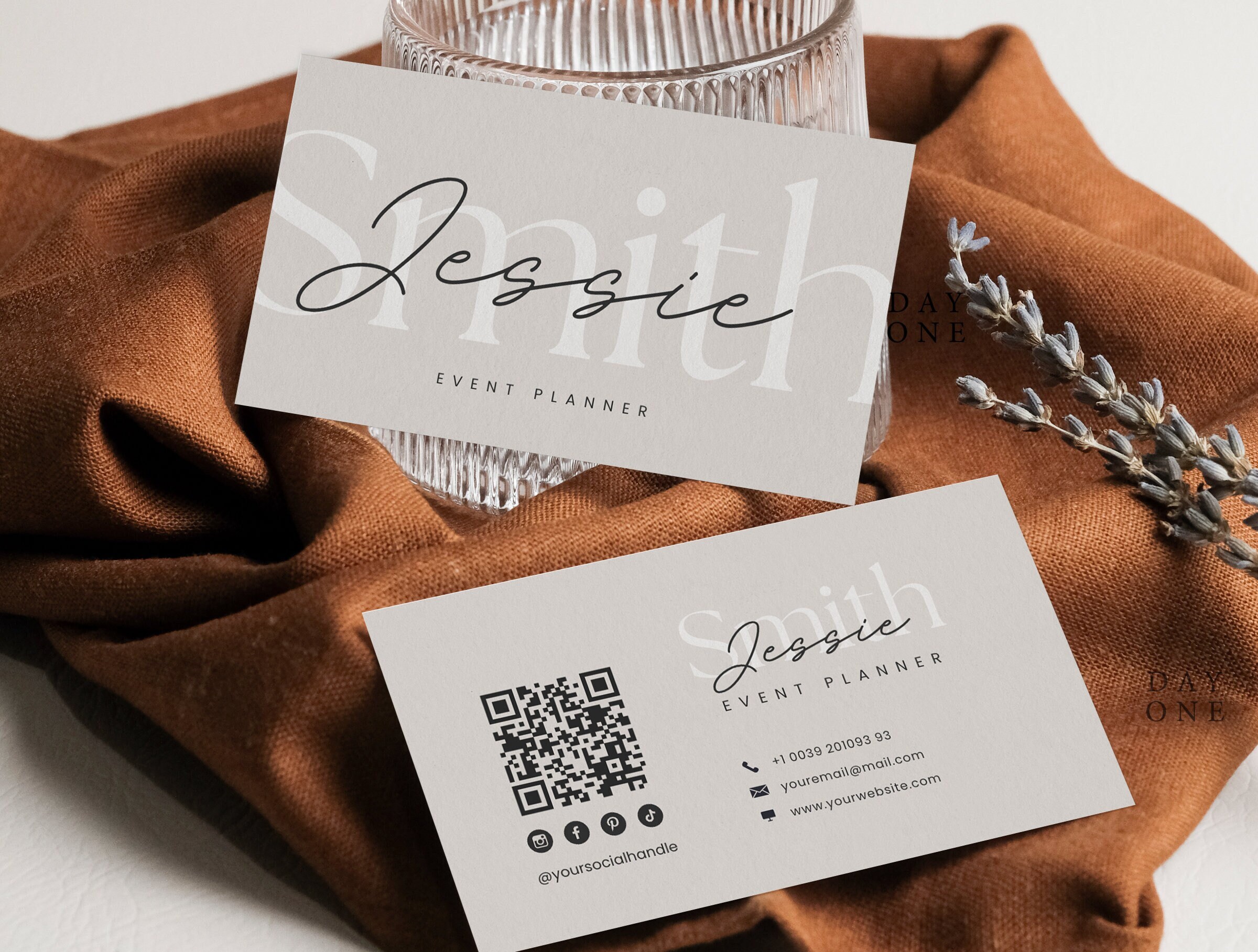Printable Business Card Template Canva, Digital Small Business Card ...