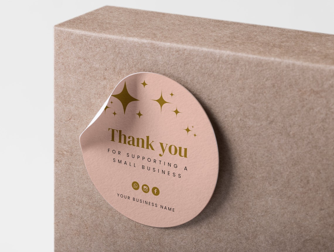 Printable Business Thank You Stickers, Custom Branded Packaging, Round ...