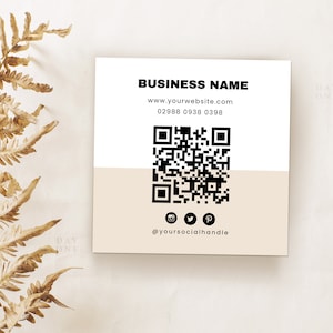 Printable Small Business Card QR Code Template Canva, Made with Love ...