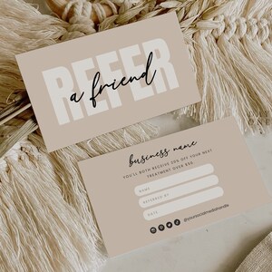 Printable Referral Card Template, Editable Customer Loyalty Reward Card ...
