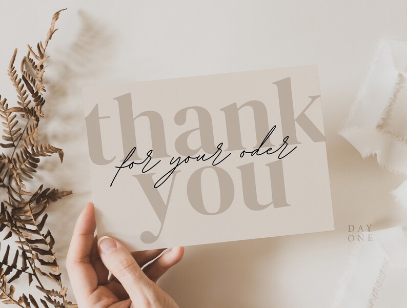 Editable Business Thank You Card Printable Modern Thanks for - Etsy