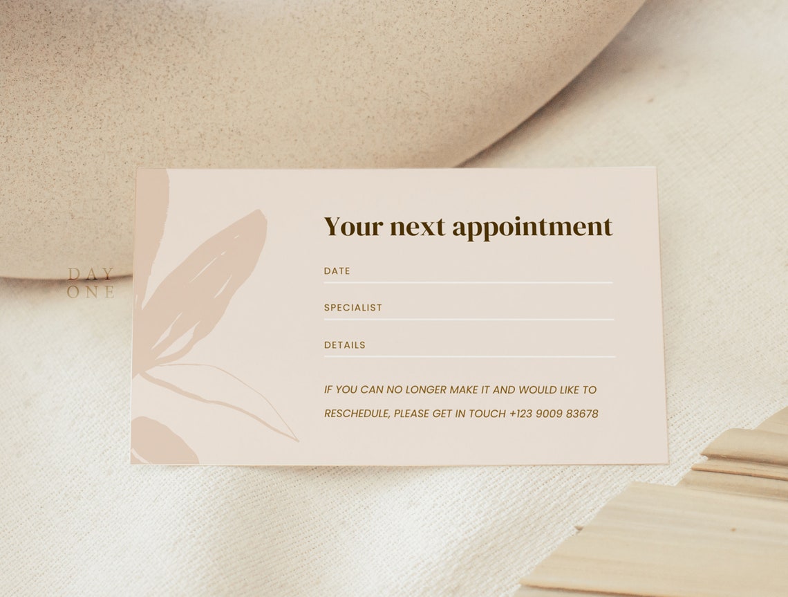 Appointment Reminder Template Canva, Printable Esthetician Template ...