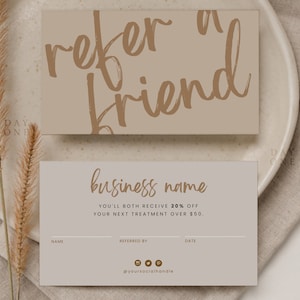 Editable Customer Loyalty Reward Card, Printable Referral Card Template ...