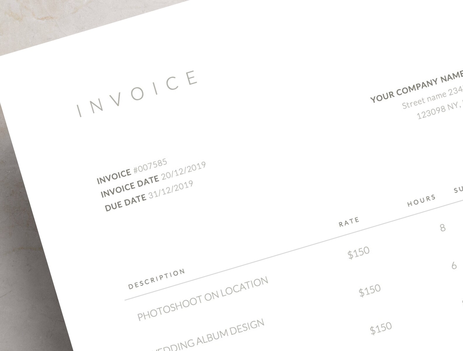 Invoice Template Business Invoice Receipt Template - Etsy Israel