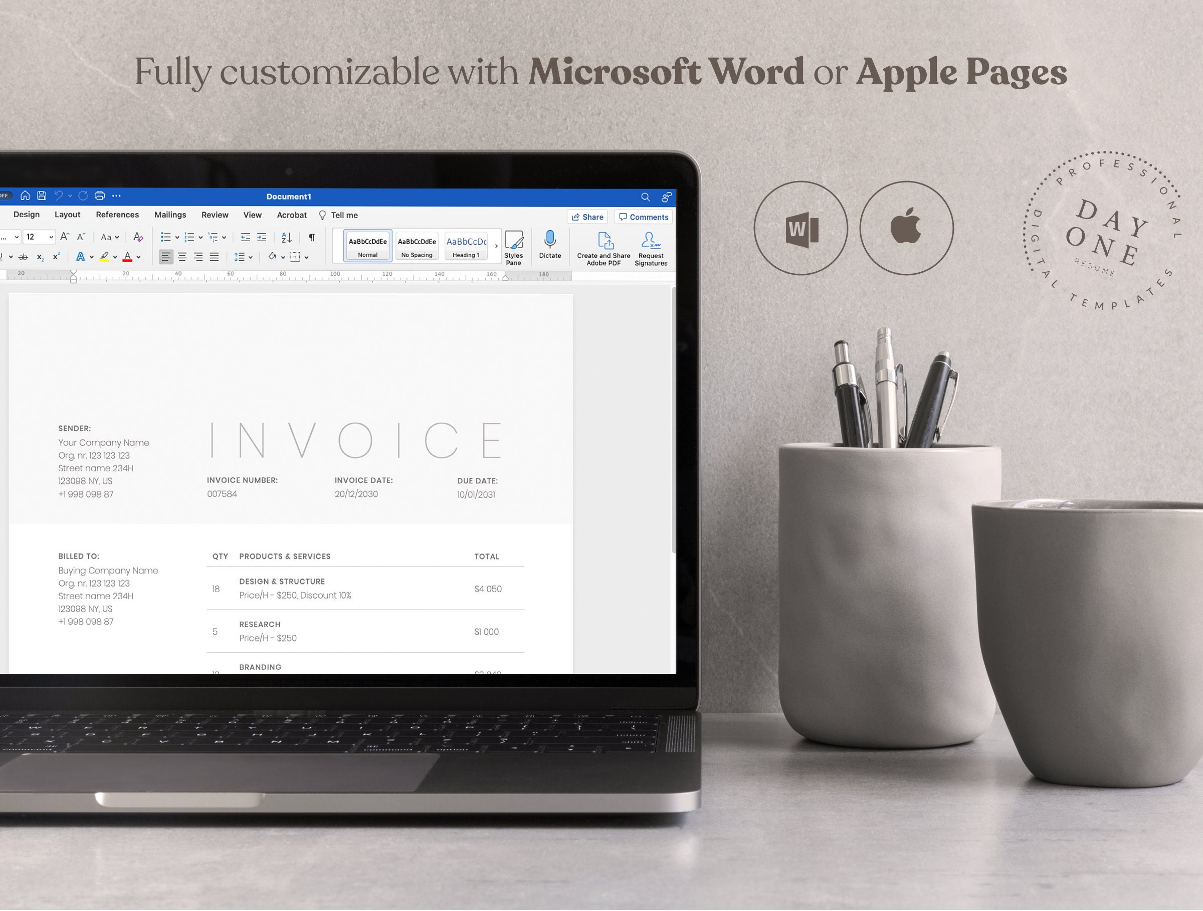 Invoice Form for Events, Business Invoice Download, Custom Order Form ...