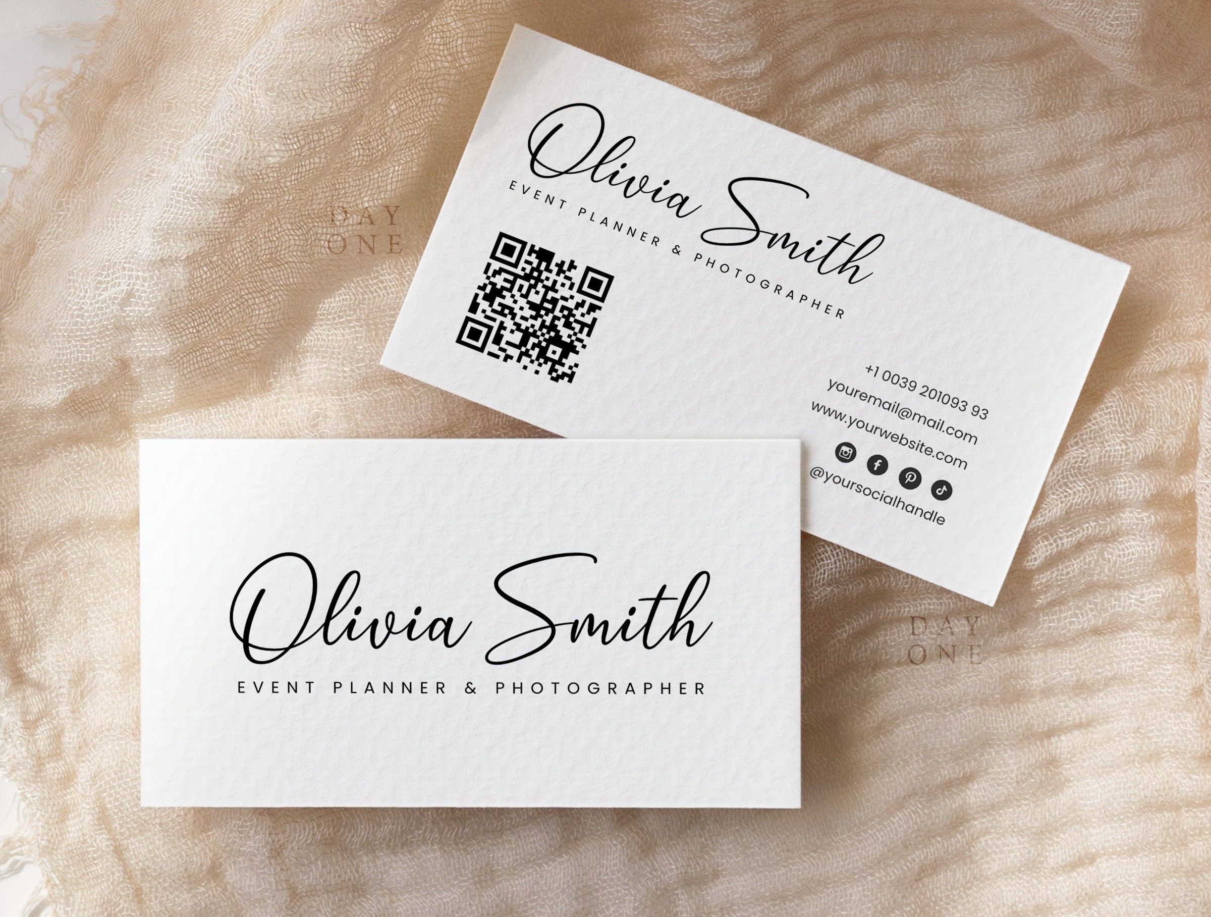 Business Card Template QR Code Instant Download Printable - Etsy