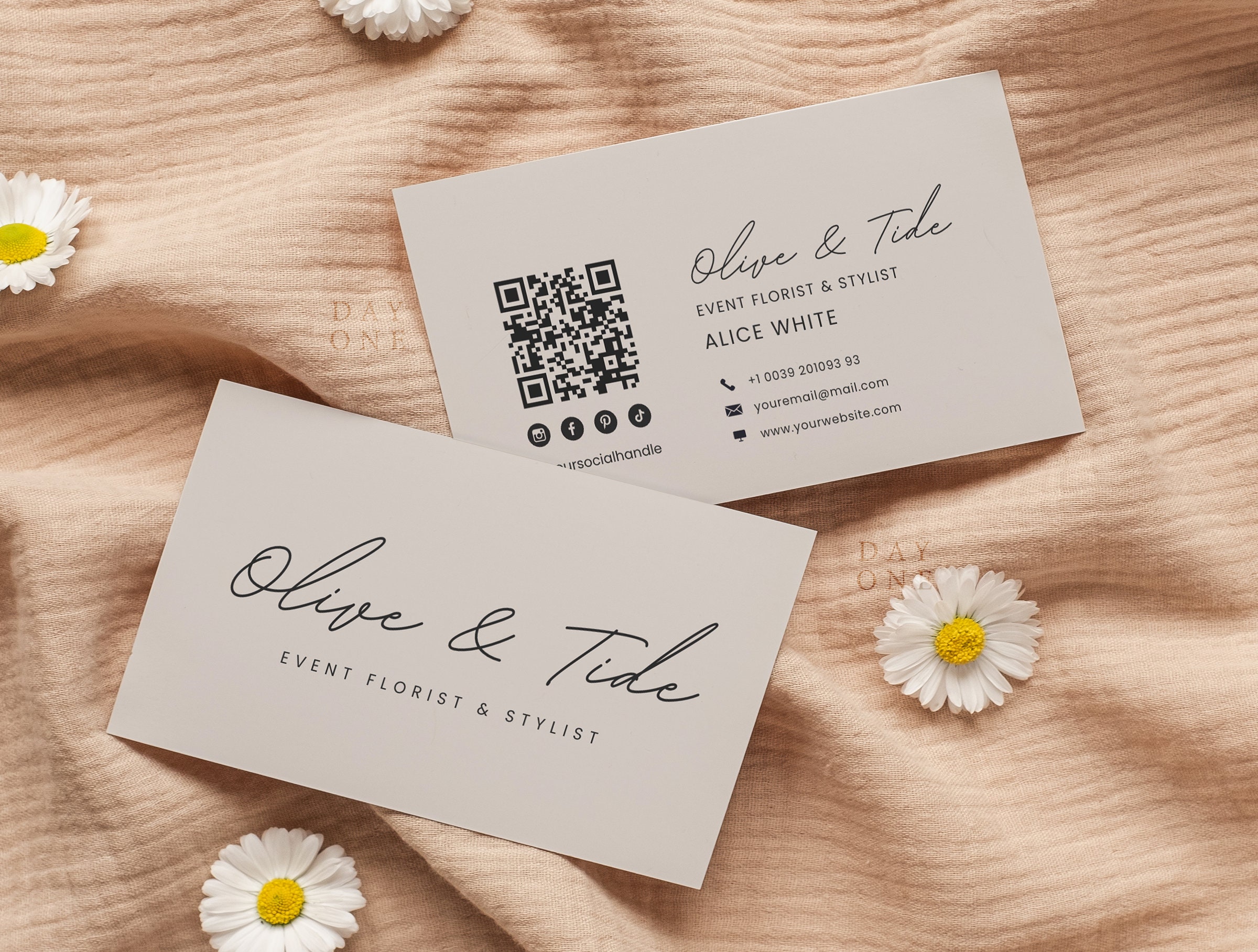 Business Card Template QR Code Instant Download Printable - Etsy