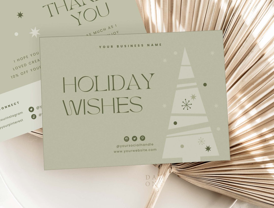 Retro Christmas Thank You Template, Editable Packaging Insert ...
