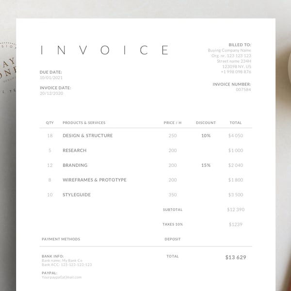 Invoice - Etsy