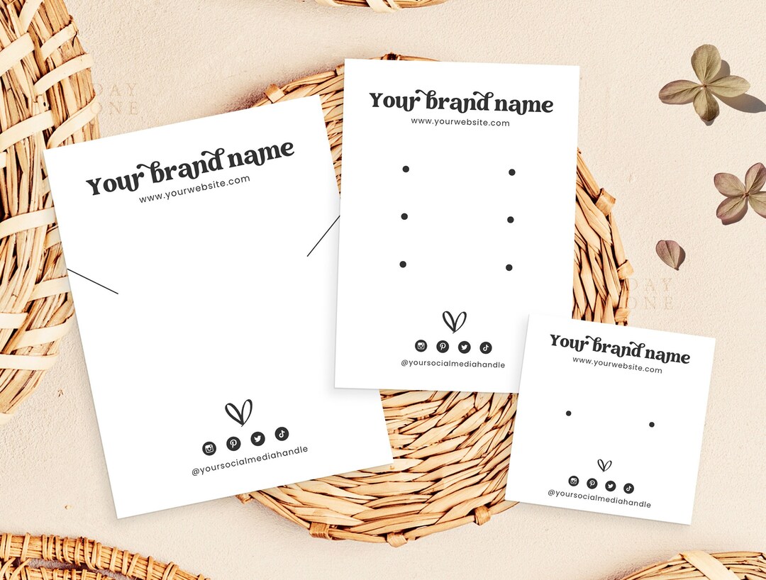 Editable Jewelry Display Card Template, Printable Earrings Display ...