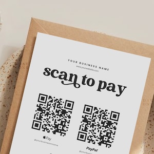 Printable Scan to Pay Payment Method Sign, Editable Small Business Sign ...