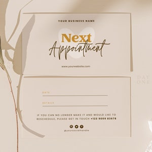 Printable Appointment Card Template Canva, Editable Booking Reminder ...