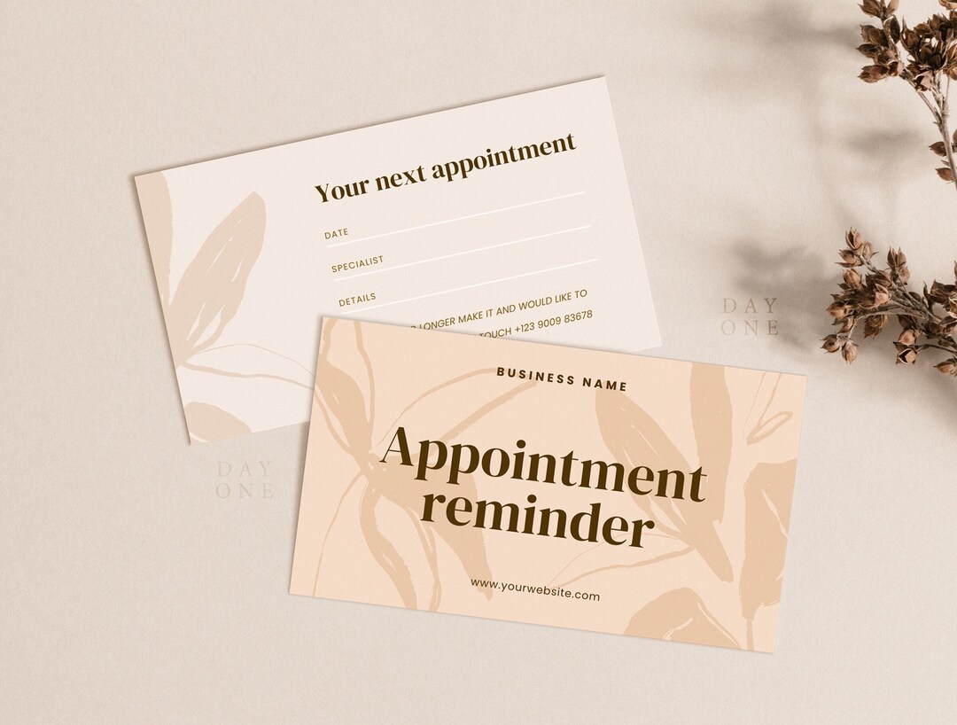 Appointment Reminder Template Canva, Printable Esthetician Template ...