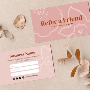 Printable Customer Loyalty Reward Card, Editable Referral Card Template ...