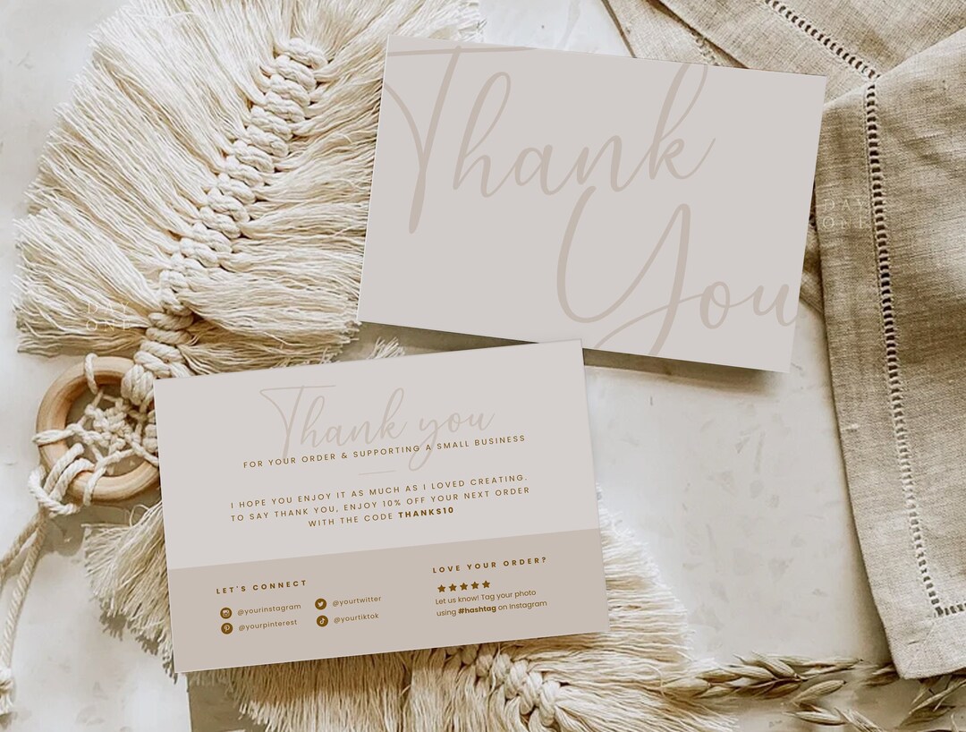 Editable Business Thank You Template, Printable Business Packaging ...