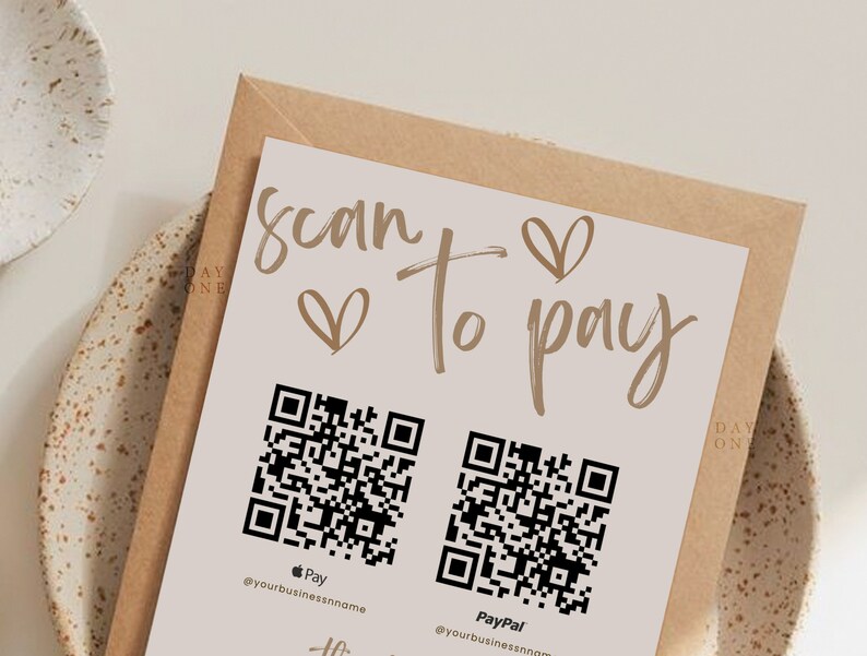 Custom Small Business QR Code Sign, Scan to Pay Payment Method Sign ...