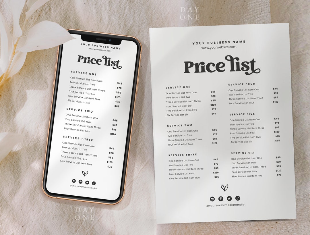 Sharable List of Services, Custom Small Business Sign Template Canva ...