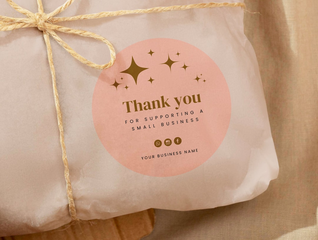 Printable Business Thank You Stickers, Custom Branded Packaging, Round ...
