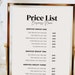 DIY Printable Price List Template, Editable Price Sheet, Electronic ...