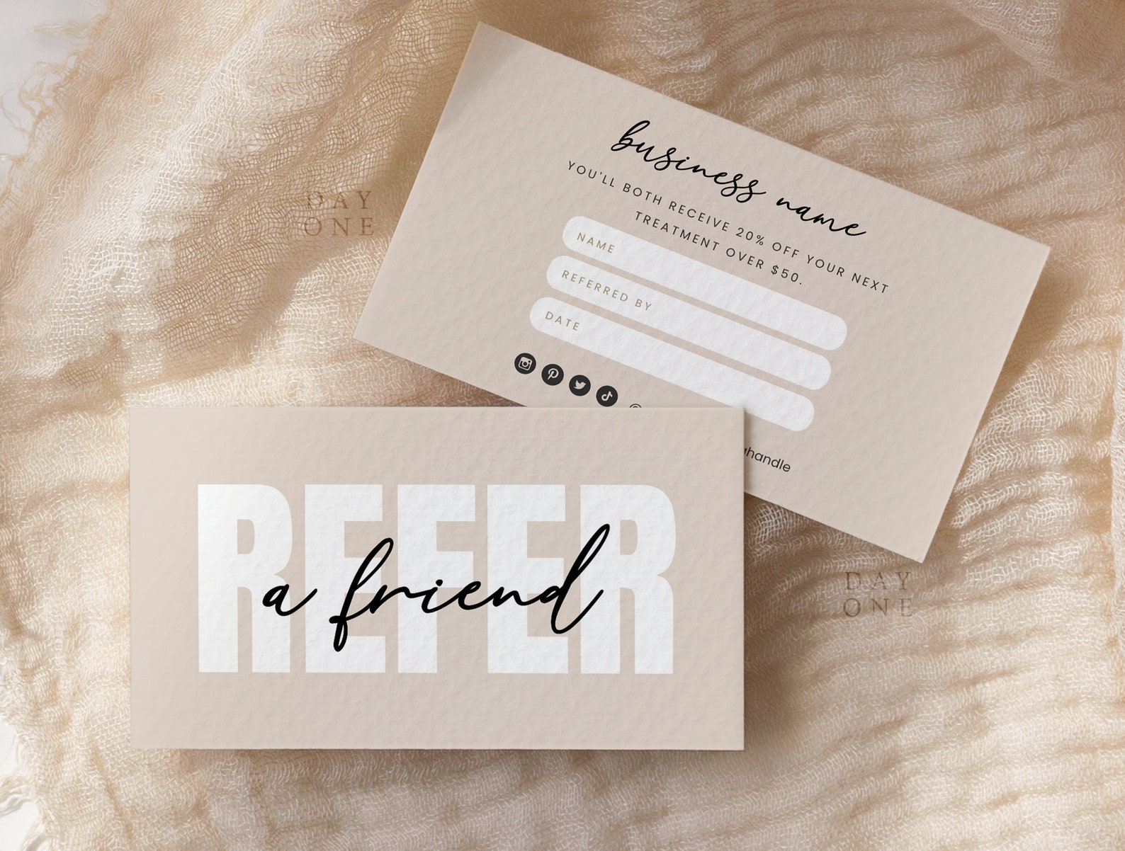 Printable Referral Card Template, Editable Customer Loyalty Reward Card ...