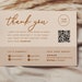 Business Thank You Card Template With QR Code, Printable DIY Thank You ...
