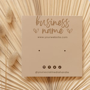 Printable Jewelry Display Card Template Canva, Editable Earring ...