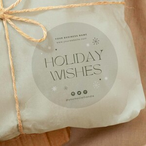 Printable Business Holiday Stickers, Custom Branded Packaging, Editable ...
