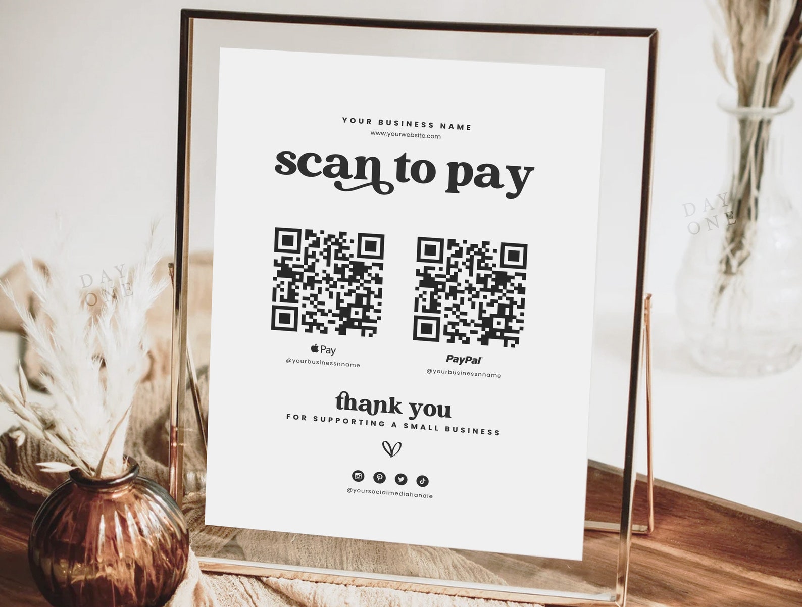 Printable Scan to Pay Payment Method Sign Editable Small - Etsy