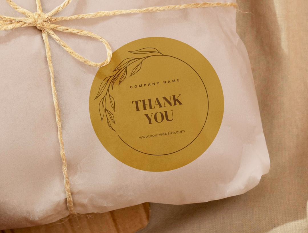 Editable Boho Aesthetic Labels for Canva, Printable Business Thank You ...