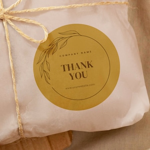 Editable Boho Aesthetic Labels for Canva, Printable Business Thank You ...