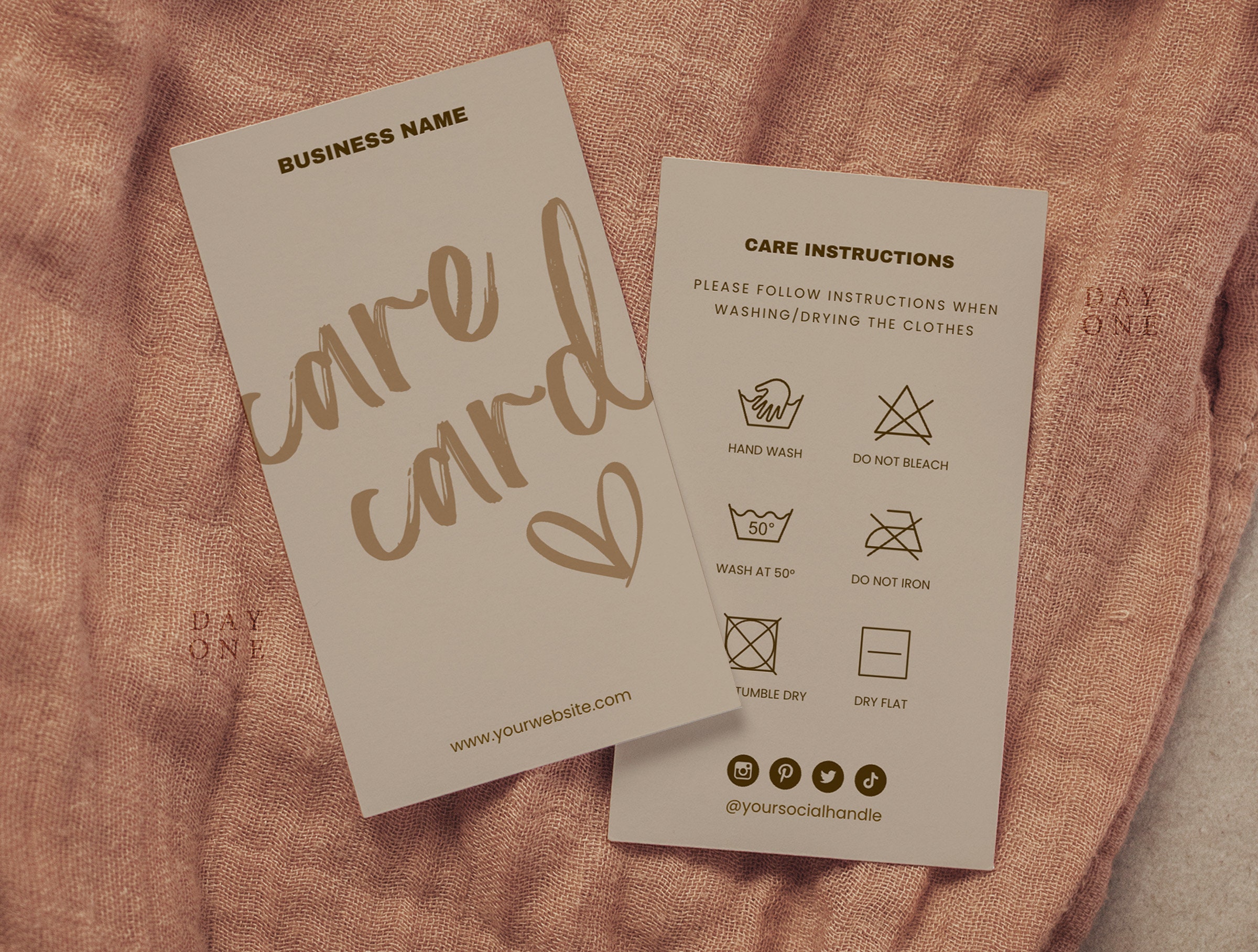 Editable Washing Instructions Card Template, Printable Clothing Care ...