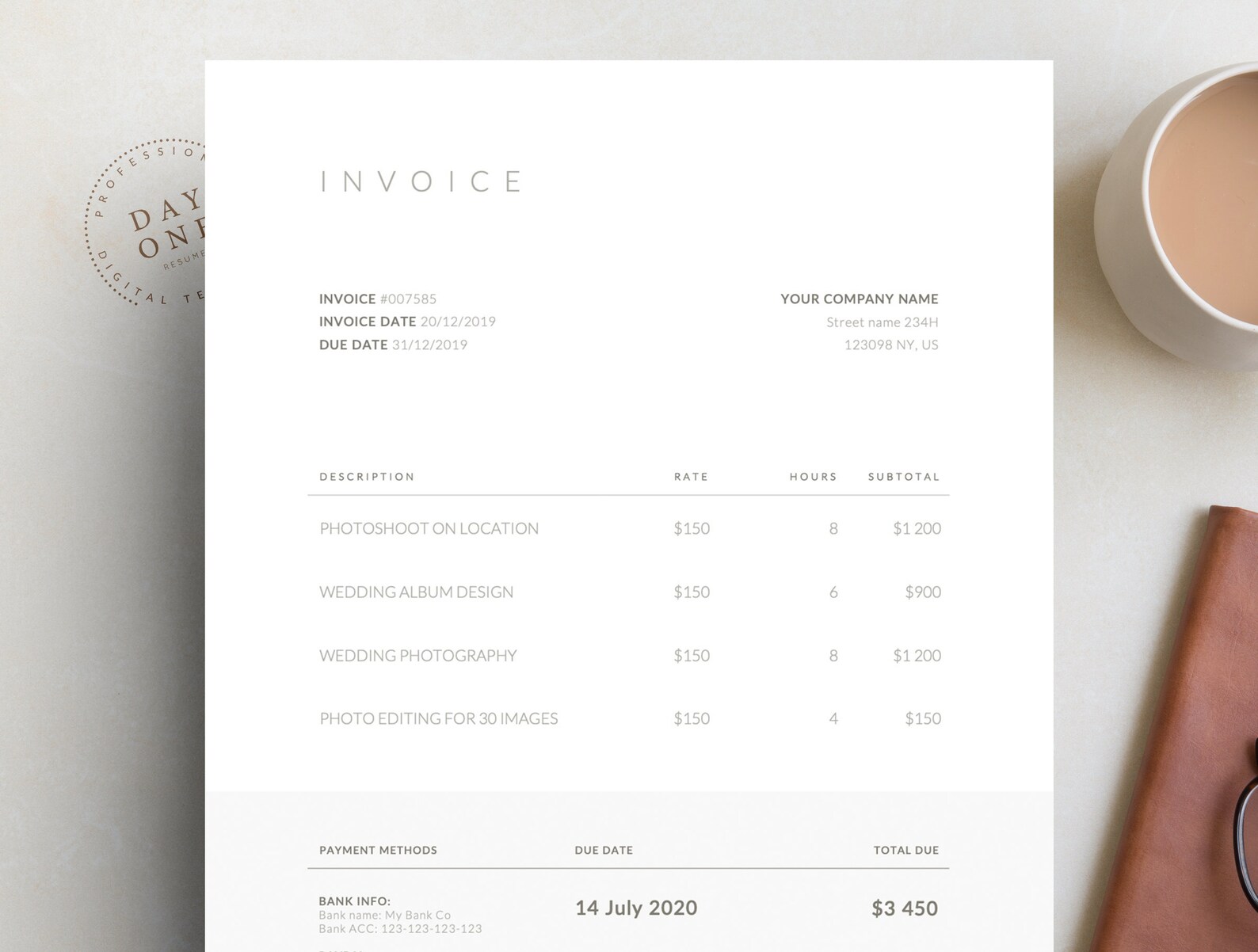 Invoice Template Business Invoice Receipt Template - Etsy Israel