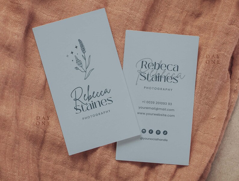 Editable Boho Business Card Canva Template Dainty Floral - Etsy